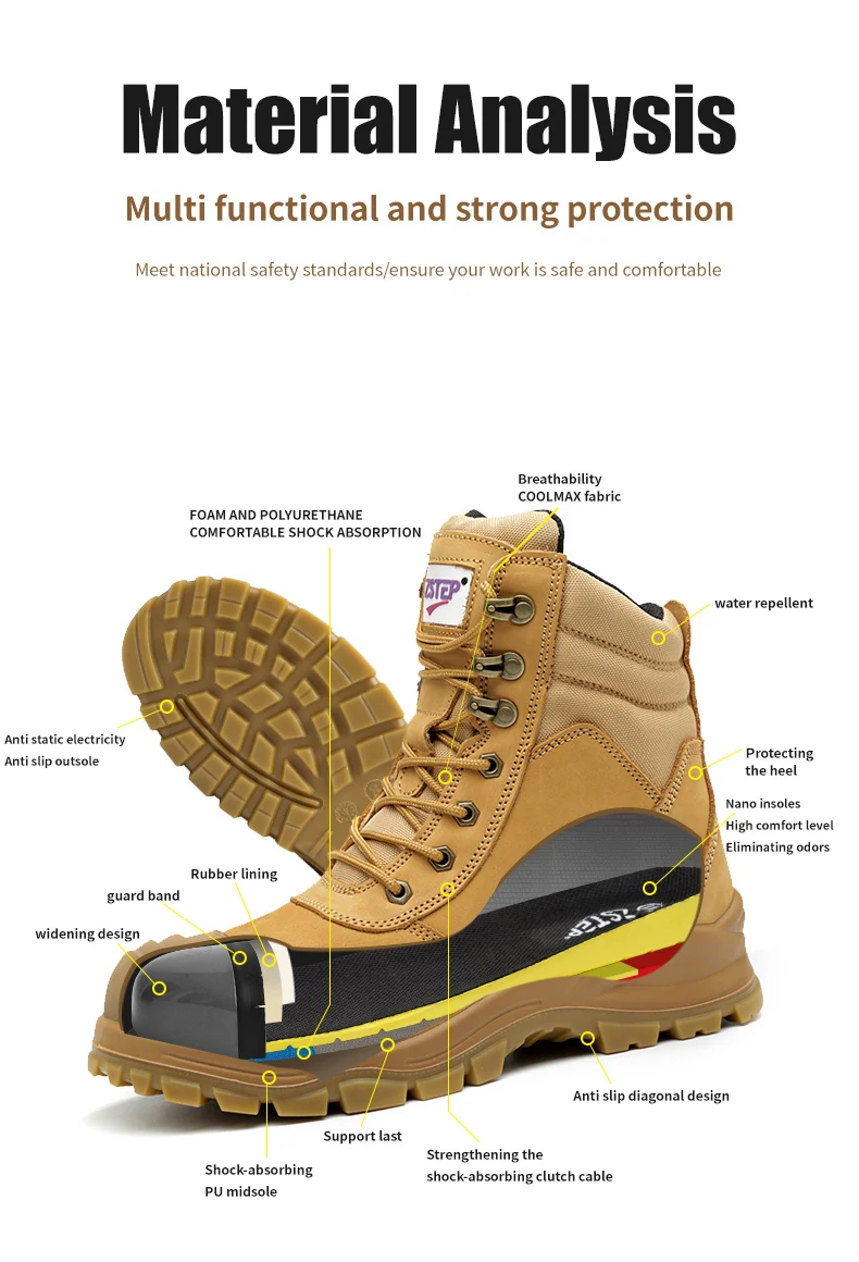 Zstep Safety Boots - Durable TPU Work Shoes for All Seasons