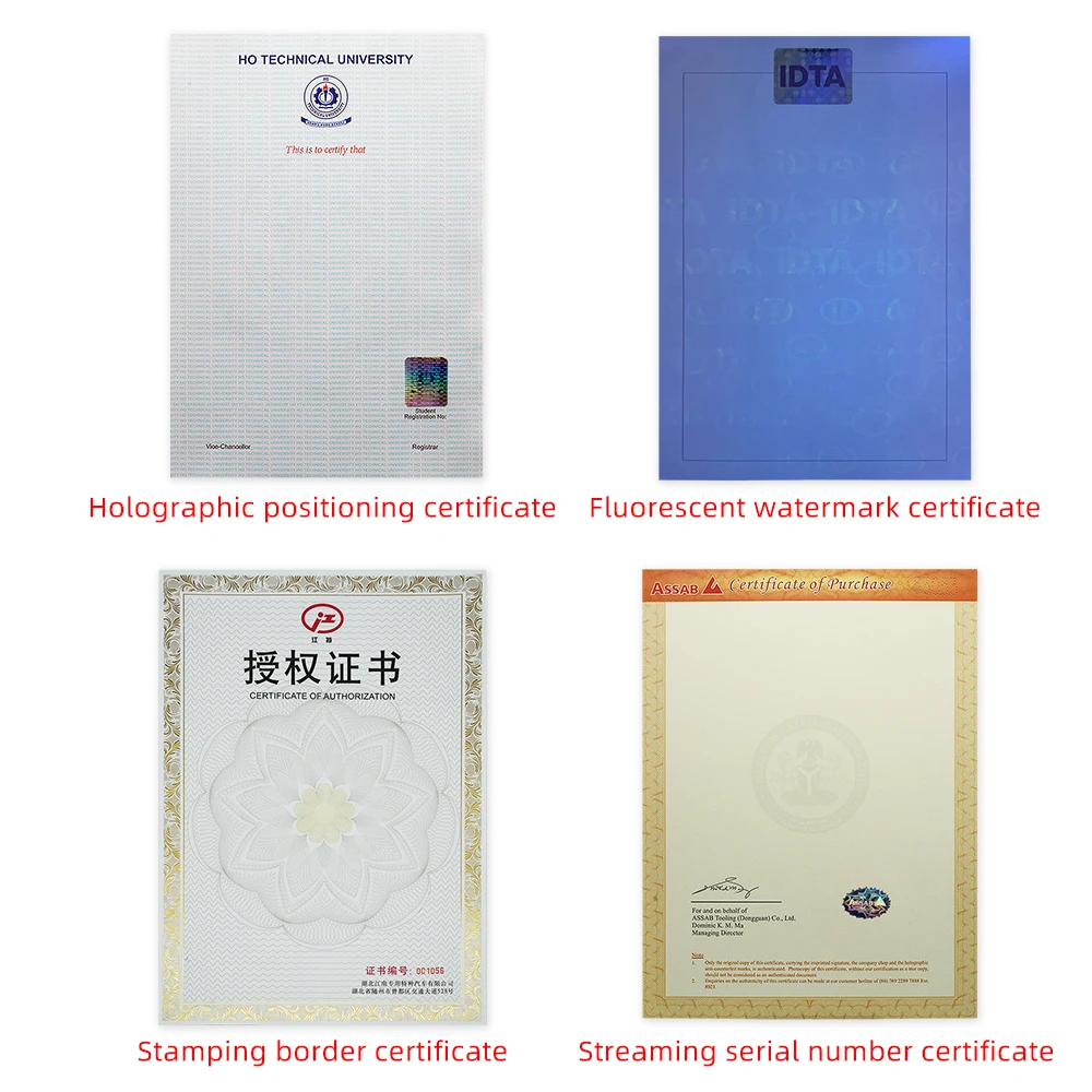 Yutai Custom Paper Bronzing Certificate,Security Parchment Paper,Kraft ...