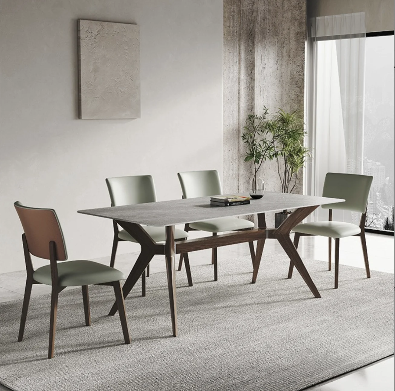 New Design Sintered Stone Table Top - 6 Person Dining Set