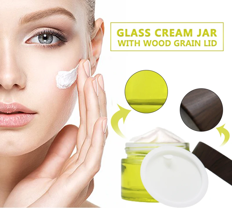 Empty 10g Cosmetic Packaging Eye Cream Glass Jar 20g 30g 50g Green Glass Cream Jar With Lid ...