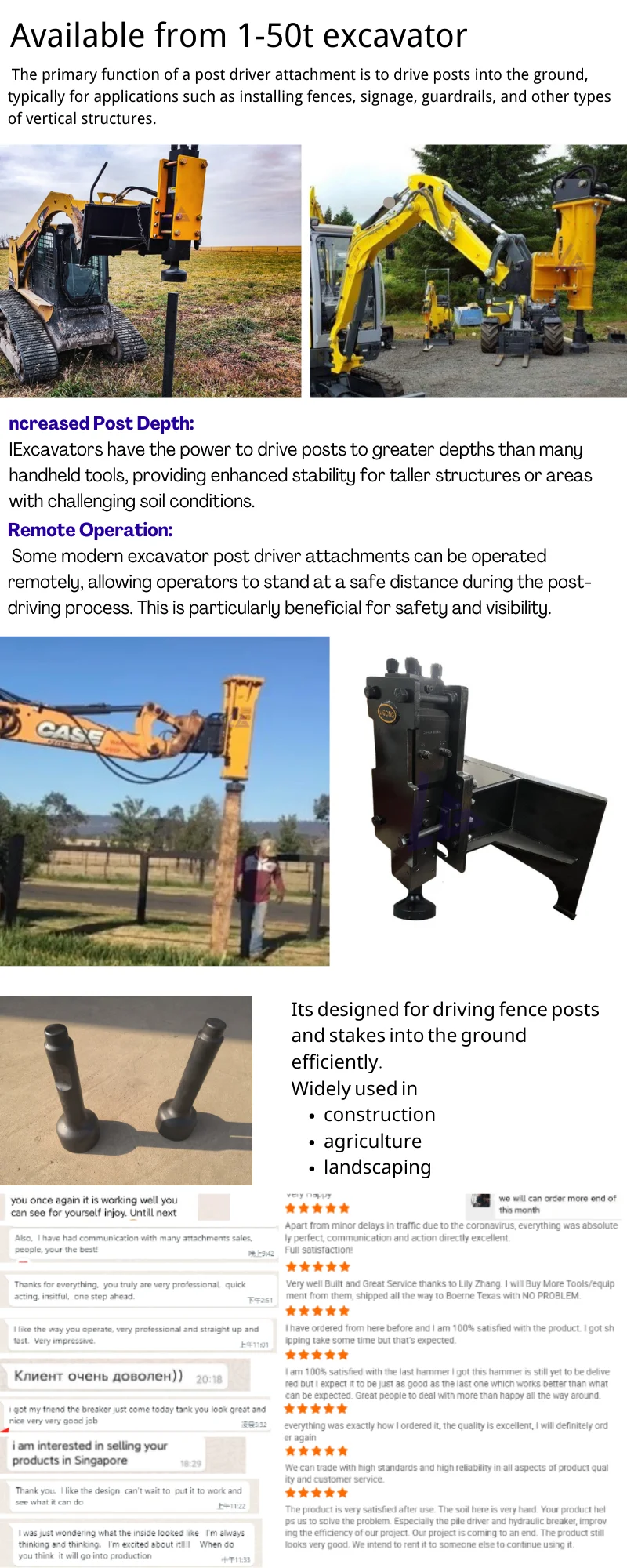 Quick and Accurate Post Driver Excavator Post Pounder for Efficient ...