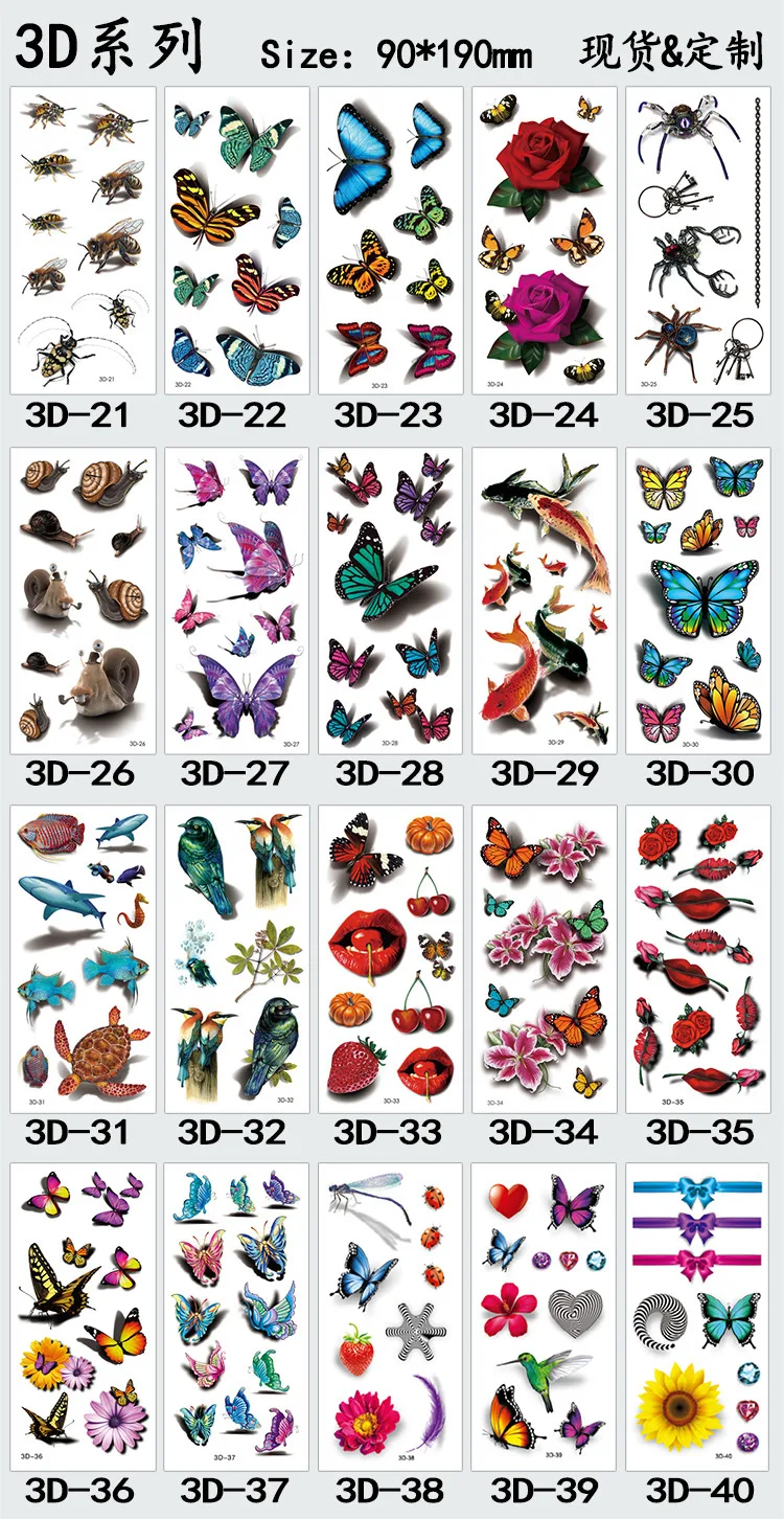 Wholesale Butterfly Temporary Tattoo 3d Stickers Tattoo Butterflies And ...