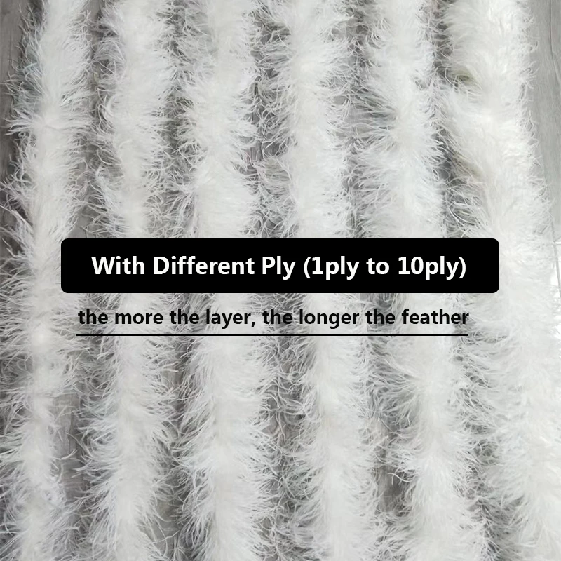 Wholesale Decorative Colorful 2 Meters Feather Strips 6 Ply Fluffy ...