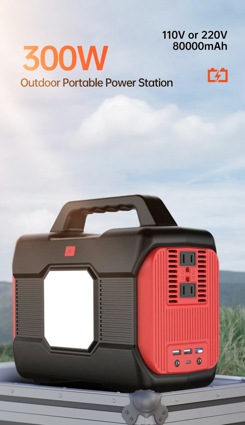 300w Portable Solar Charging Station Pure Sine Wave Power Inverter With ...