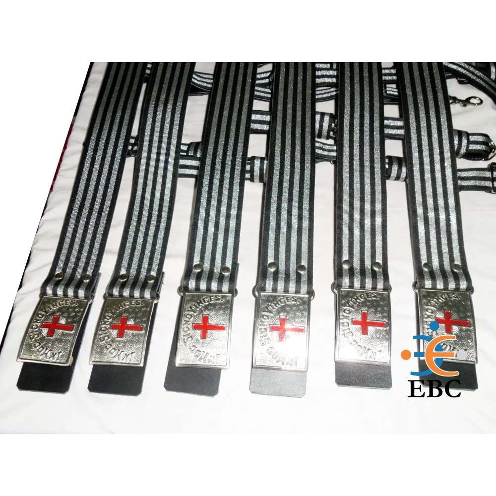 Knight Templar Sword Belt in Silver and Silver Buckle with Red Cross ...