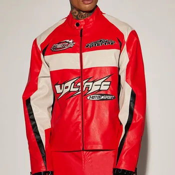 Custom Design Retro Classic Leather Motorcycle Jacket Oem Logo Patch ...