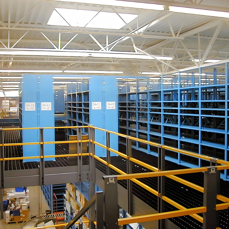 Heavy Duty Industrial Mezzanine Attic Racking Steel Buckle Multi-Tier ...