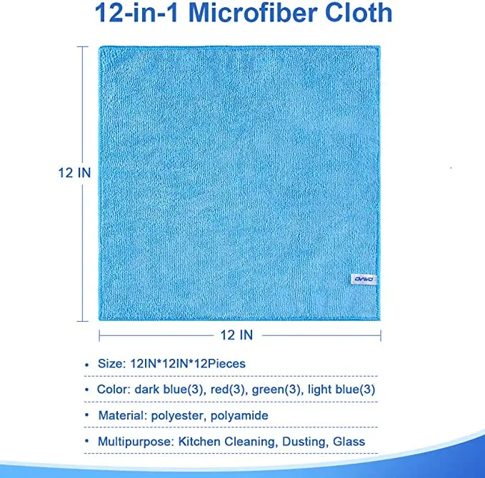 High Quality Microfiber Cleaning Cloths - Pack 10 in 40x40cm