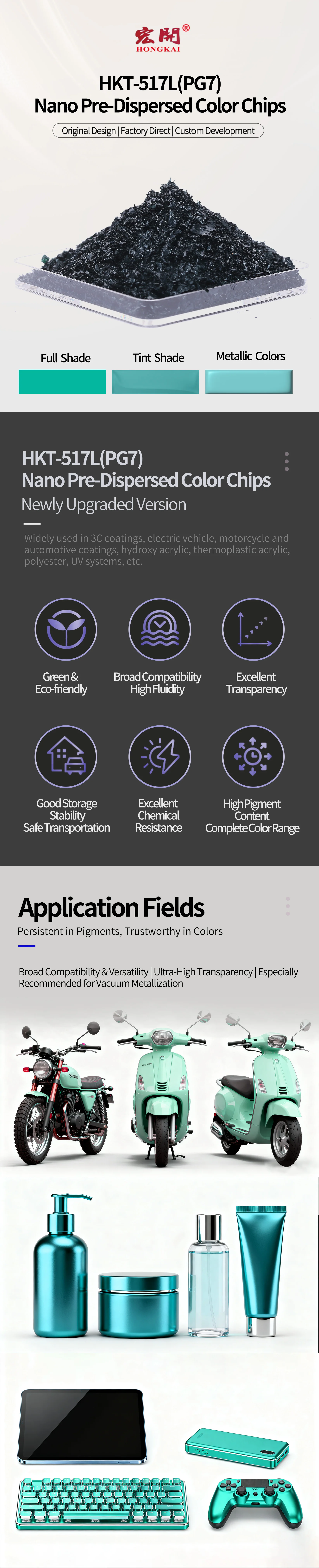 PG-7 Green Nano Pre-dispersed CAB Color Chips Widely Use in 3C ...