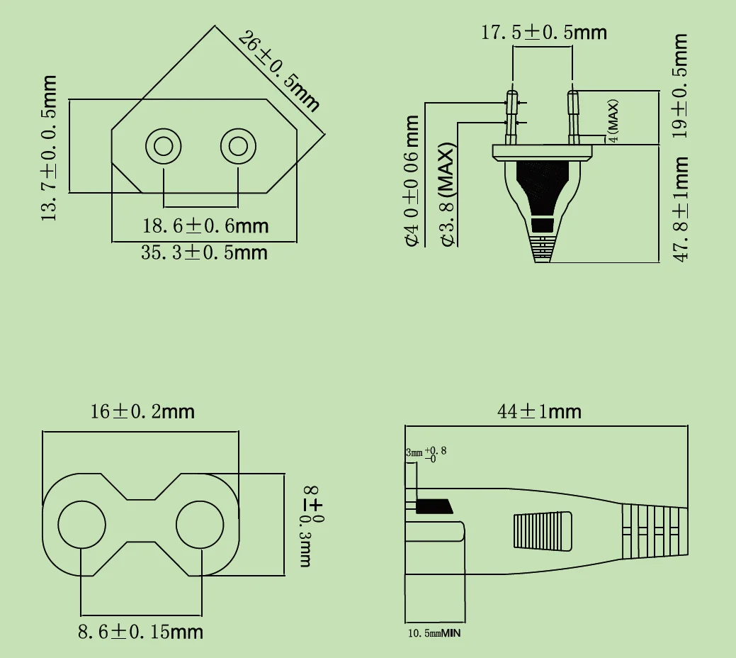 Euro Computer Iec C13 To Iec C14 Power Cord Oem Customized Pse ...