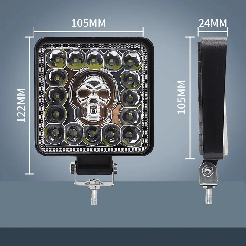 9-32V 4Inch 48W Rgb Auto Led Werk Licht Rond/Vierkante Flitser Rij Lamp ...