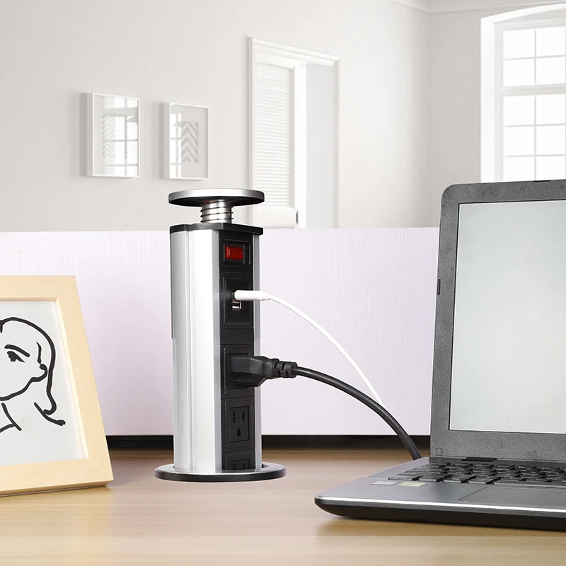 9cm Countertop Usb Type C Type Vertical Kitchen Pop Up Power Tower ...