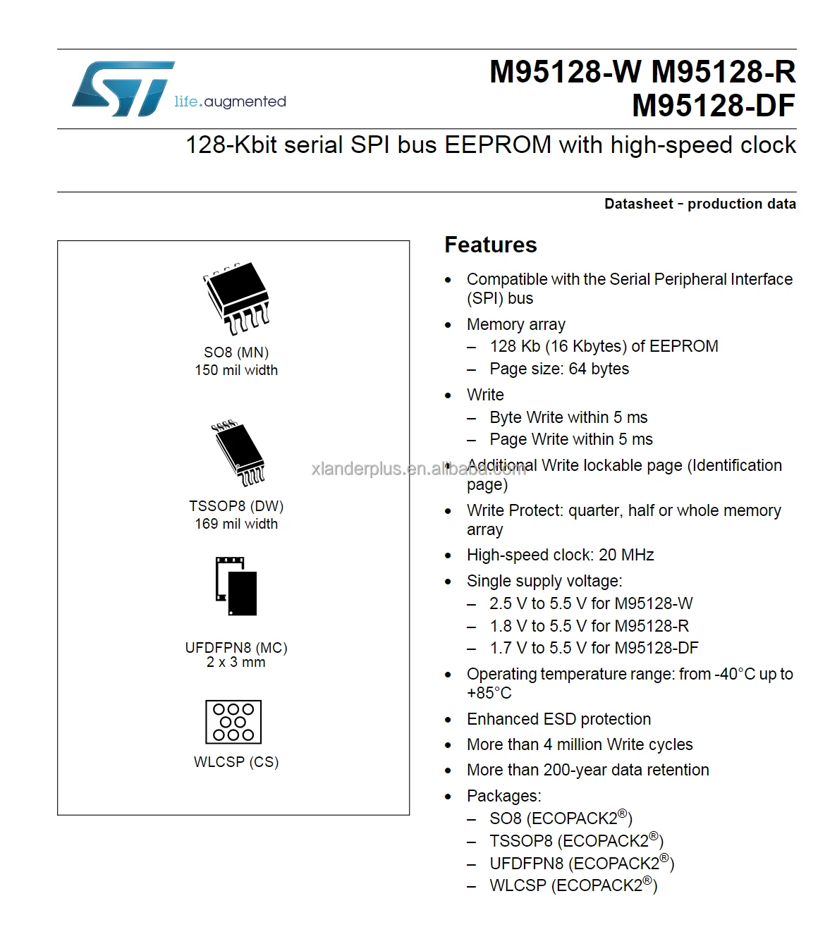 X-lander M95128-rdw6tp Ic Eeprom 128kbit Spi 8tssop Integrated Circuit Electronic Components Ic ...