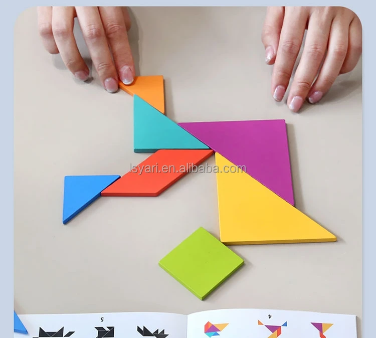 Geo Preschool Learning Activity Wooden Shape Puzzle Pattern Tangram ...