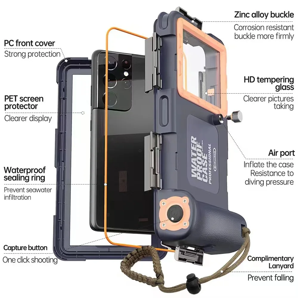 Diving Phone Case Touch Screen Fully Sealed Underwater Photography ...