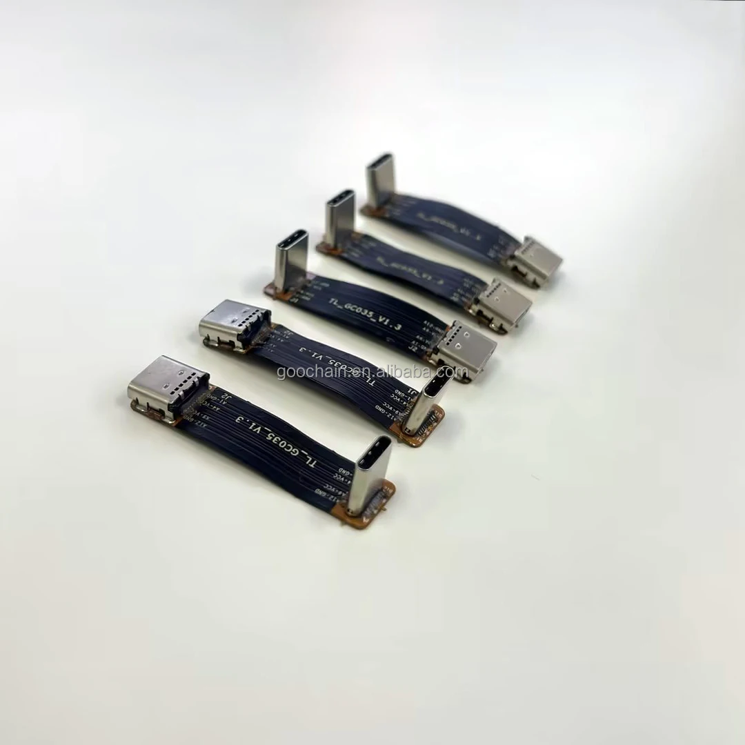 60W 90 Degree 40mm Male to Female USB C FPC FFC FPV Cable