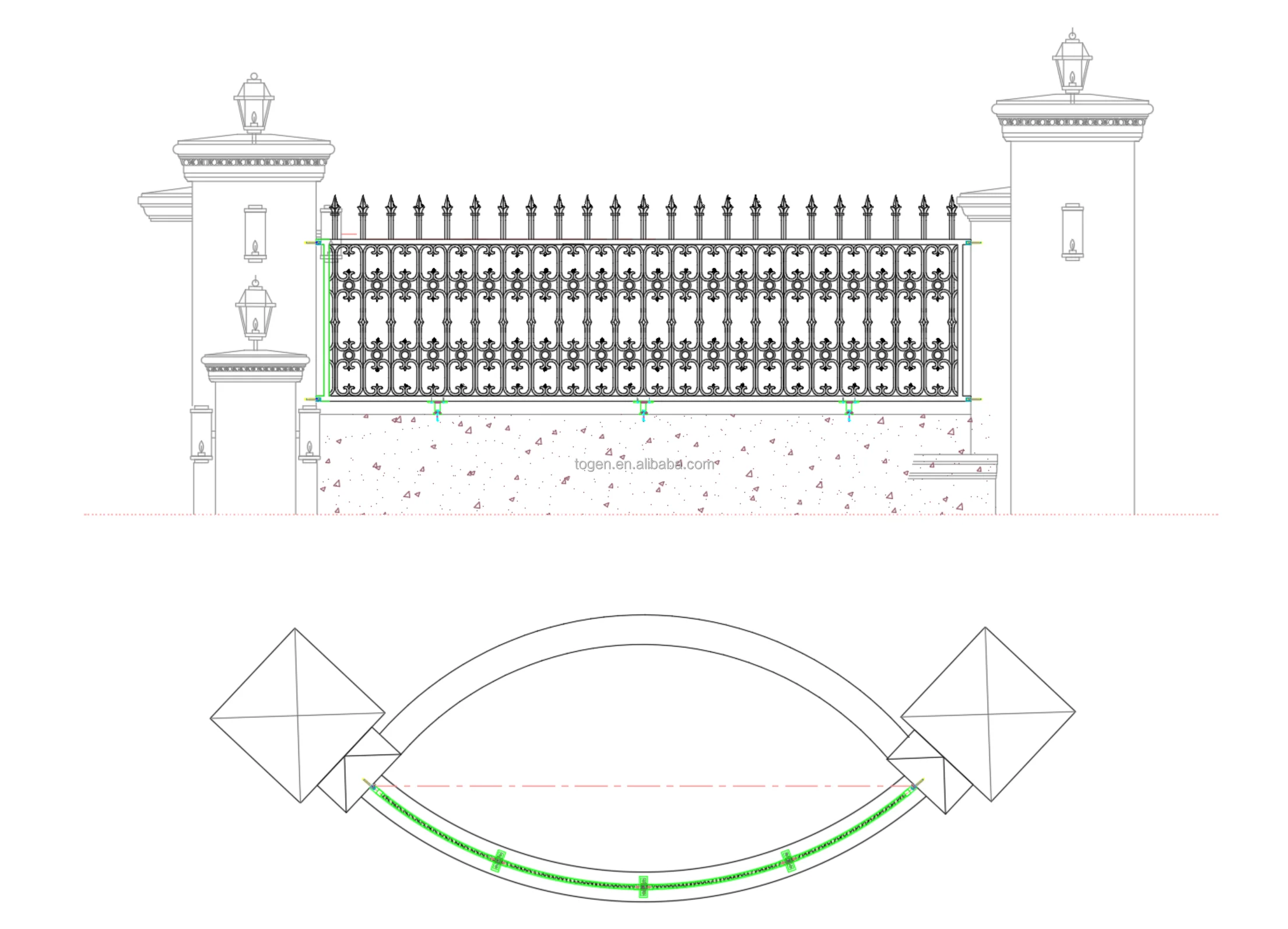 Residential Modern Cast Aluminum Fence - Durable & Stylish