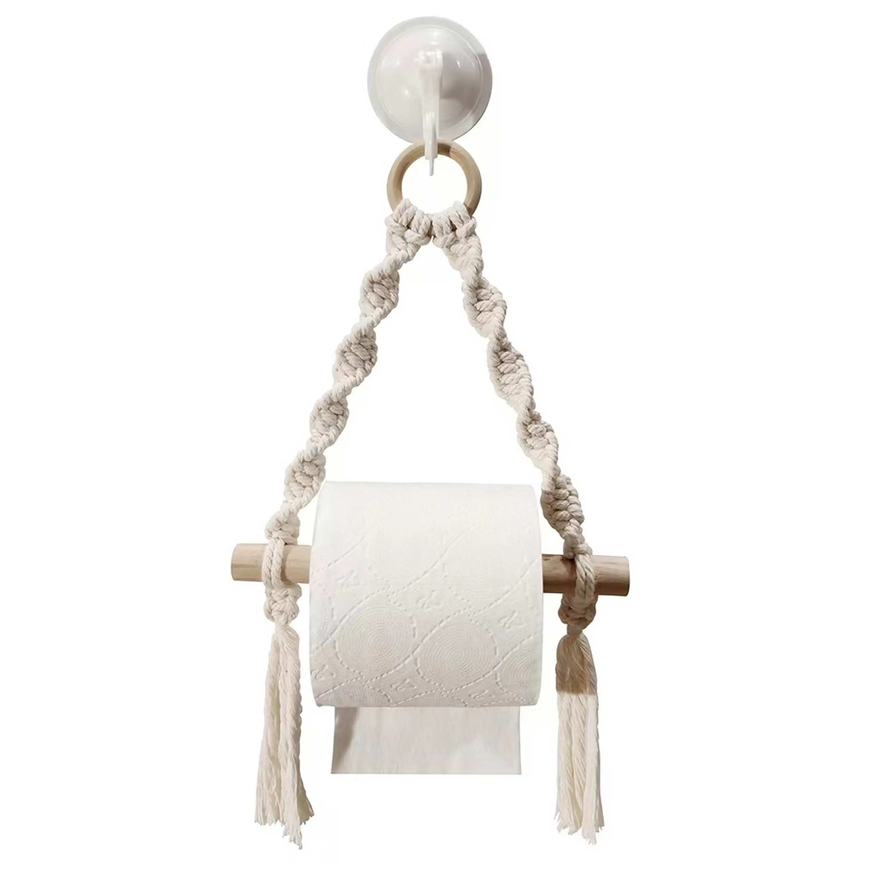 Ins Style Bathroom Bar Accessories Wooden Hemp Cotton Rope Tissue Paper ...
