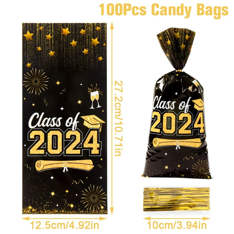 Graduation Cellophane Treat Bags Congrats Graduates Candy Bags Plastic ...
