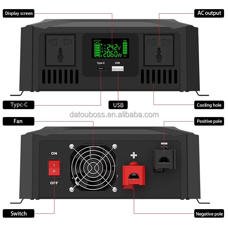 DATOUBOSS 2000W True Sine Wave Inverter for Trucks - 2024