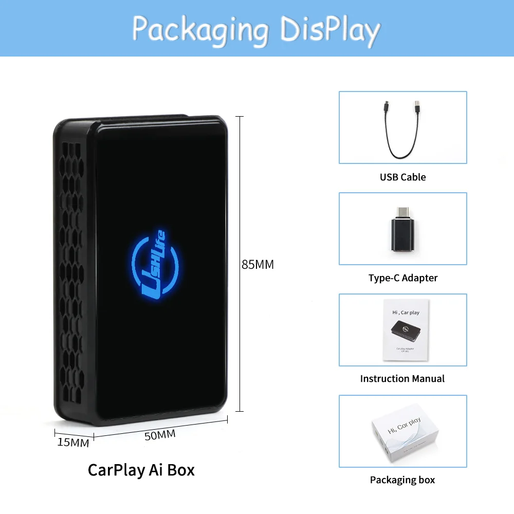 Ushilife Wireless Carplay Portable Carplay Android Auto Car Stereo Radio Player Video Touch ...