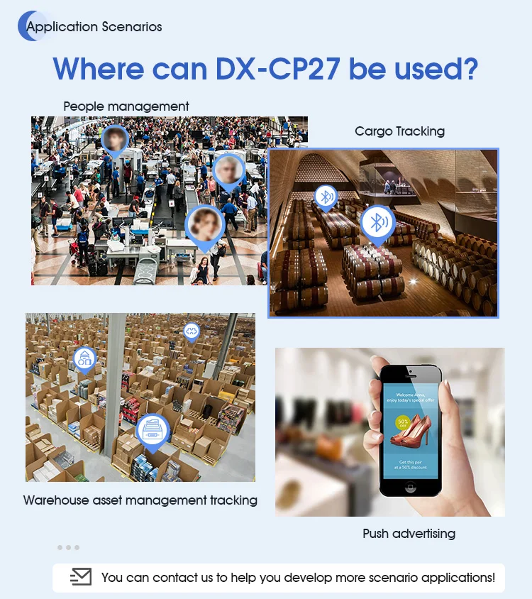 Bluetooth Tracking Device Beacon - iBeacon DA14531, Thin BLE Tag with 6 ...