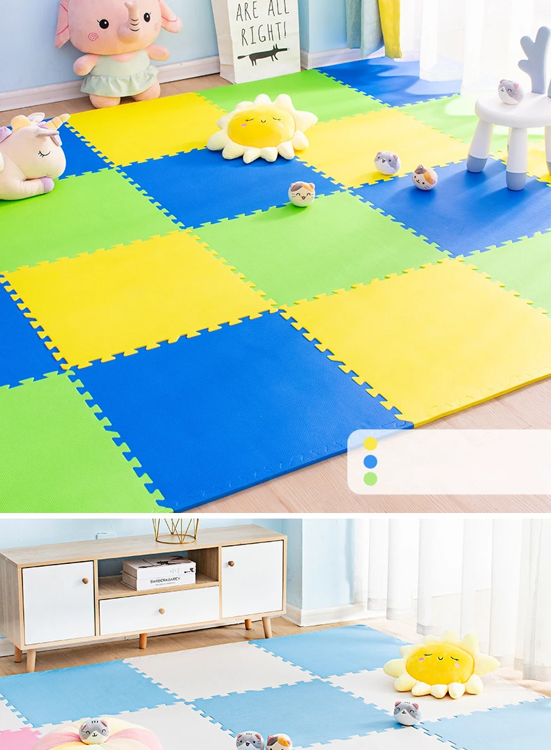 Kids Play Foam Mats With Soft Interlocking Floor Tiles Play Education ...
