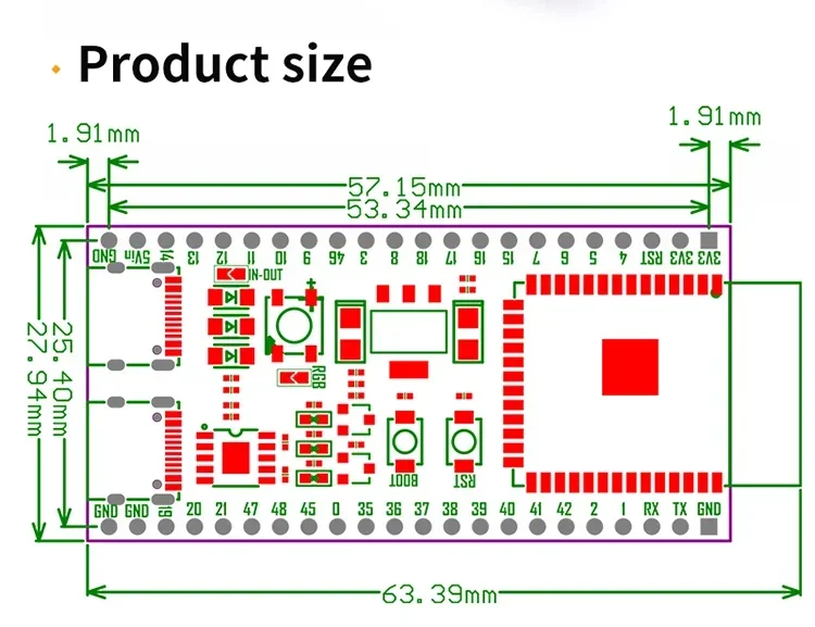 Esp32 S3 Devkitc 1 Esp32 S3 Wifi Bluetooth Compatible Ble 50 Mesh