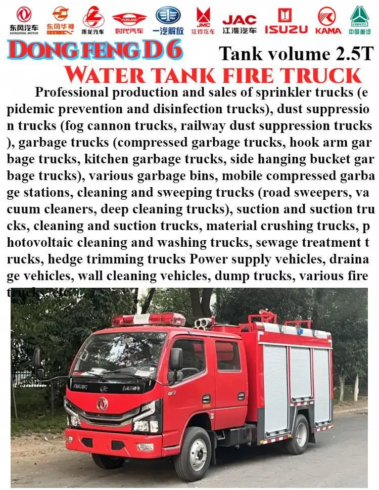 Quotation For Dongfeng 2500kg Water Tank Fire Truck For Firefighting ...