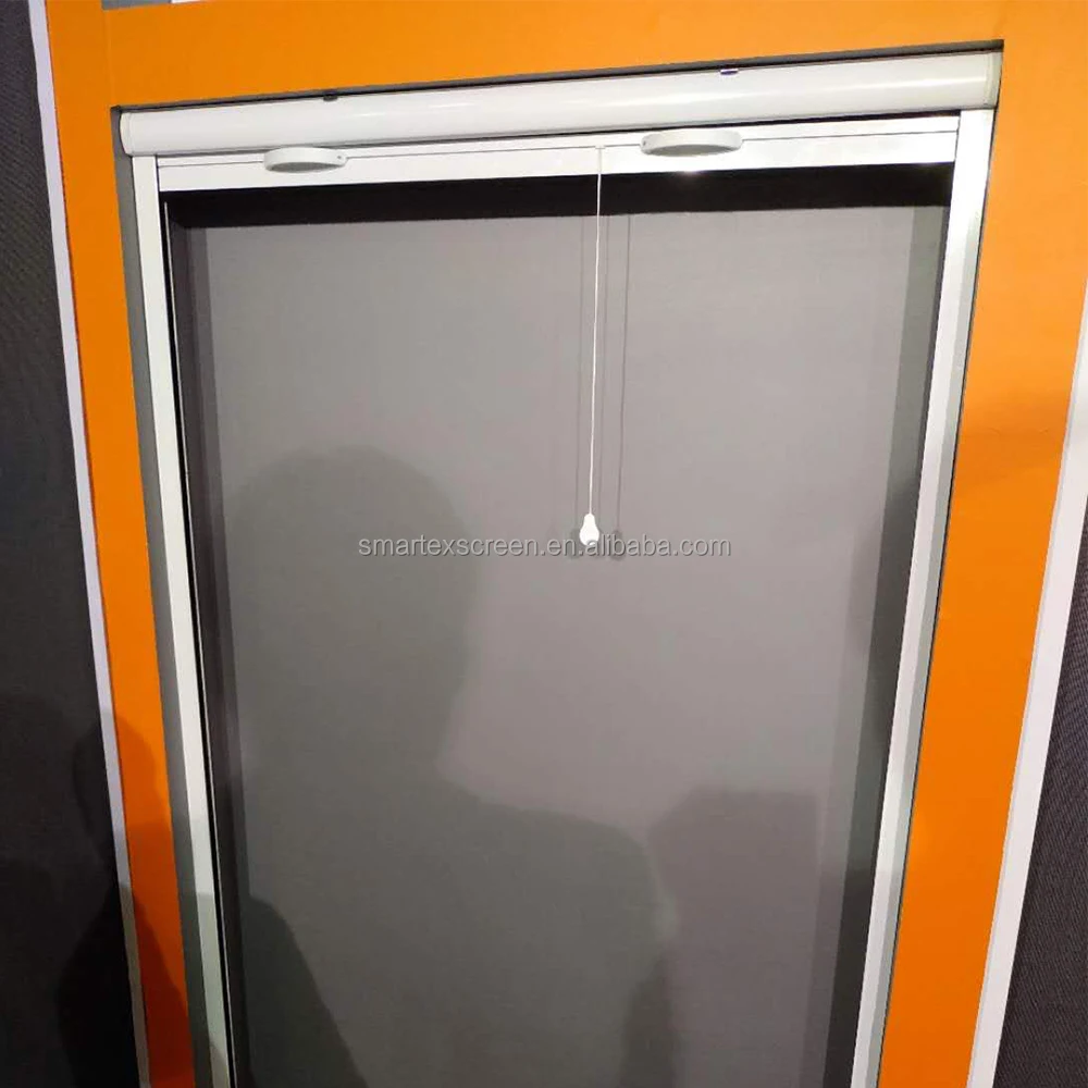 Retractable sliding wheels roller insect mosquito net door aluminum ...