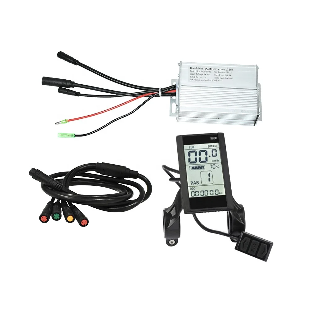 Electric Scooter Lcd Display & 48v 25a Controller Kit For E-bike