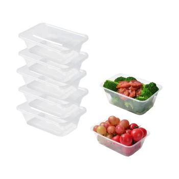 Clear Rectangular Disposable Plastic Food Container,Pp Microwaveable ...