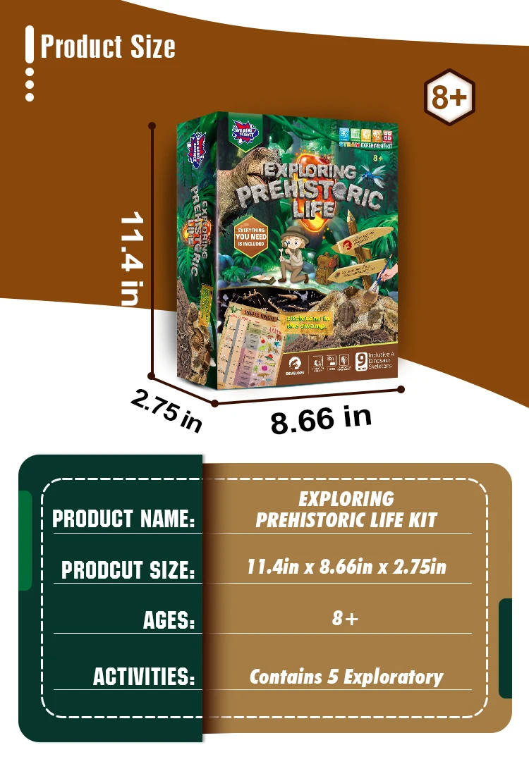 Exploring Prehistoric Life Toys Set Paleontology Fun Education Science ...