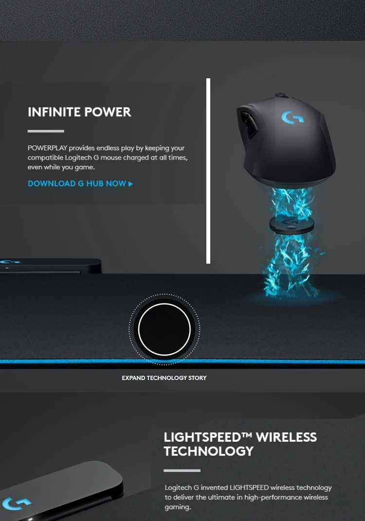 Logitech G POWERPLAY - Wireless Charging Gaming Mouse Pad