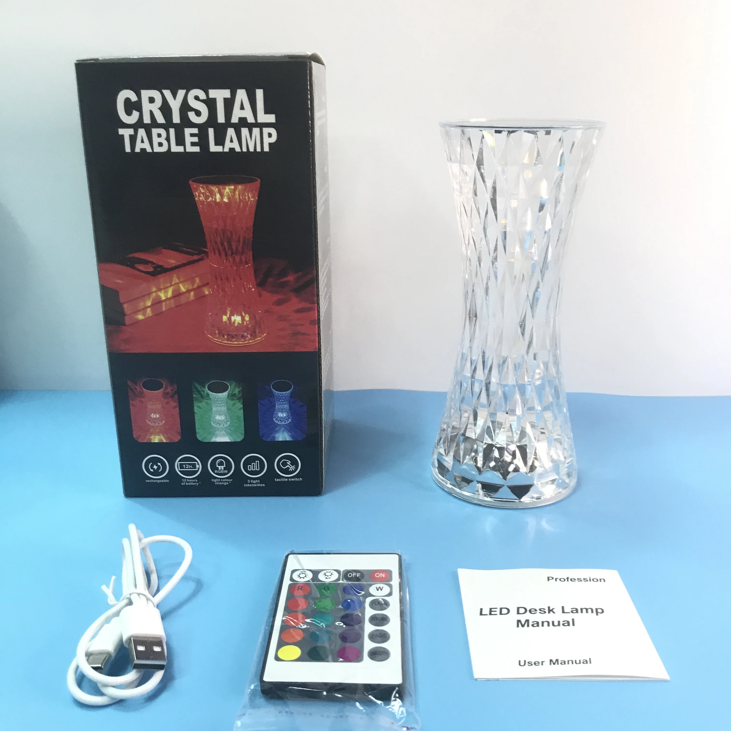 Fast Delivery Led Small Waist Crystal Table Lamp 3 Colors Or Rgb 16 ...