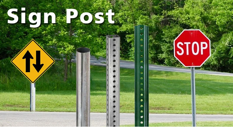 High Quality Traffic Sign Poles Signage Accessories Pole Galvanized U ...