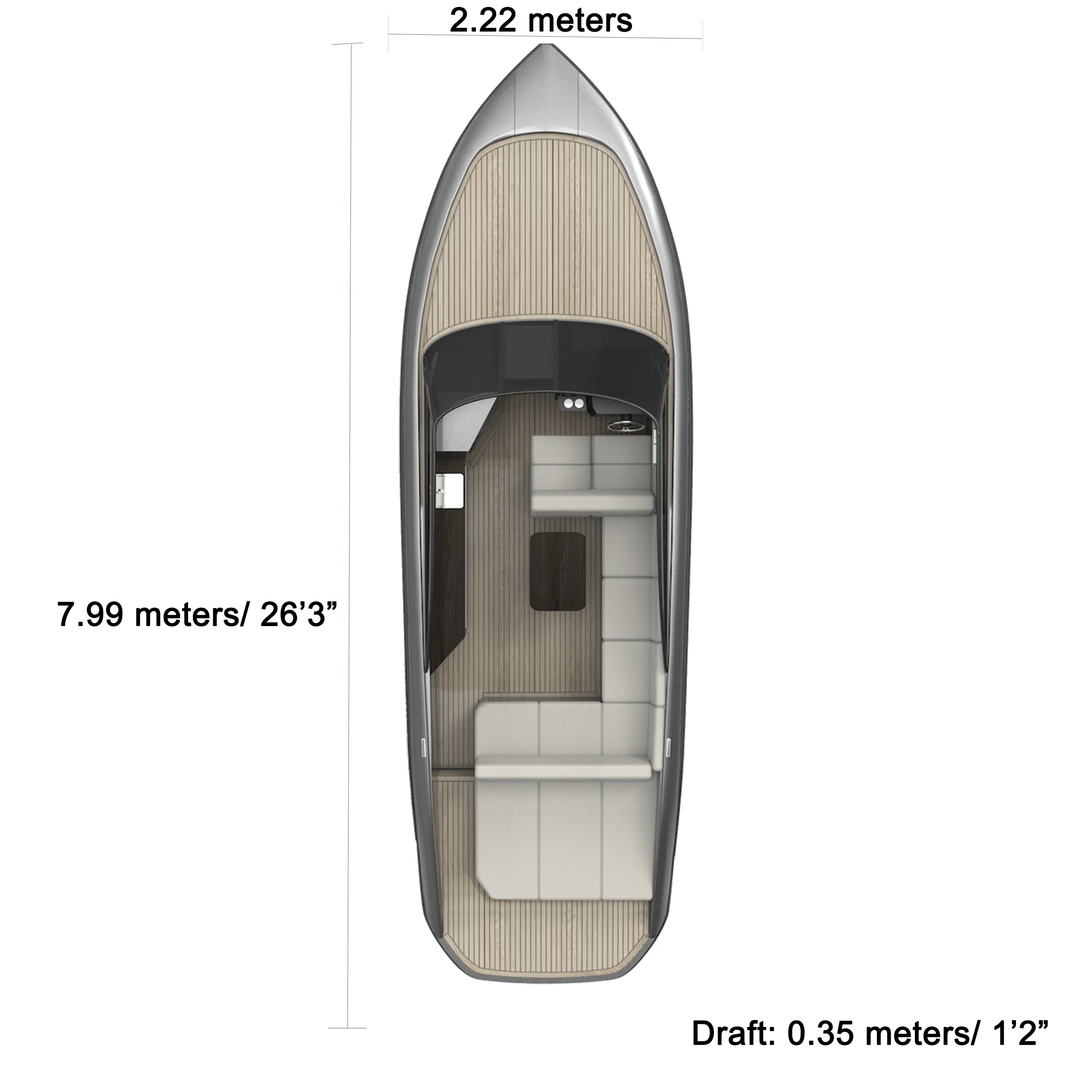 Kinocean 28ft 8 Person Classic and Luxury Yacht Barge Boat With Bow ...