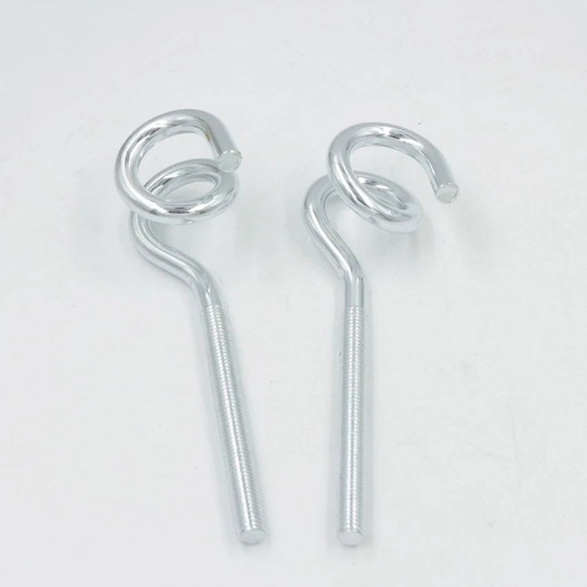 M6 M8 M10 Pigtail Screw Eye Pin Bolt - Zinc Plated Wood Eye Hook