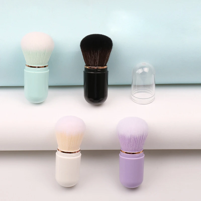 Mini Makeup Brush Soft Fluffy Capsule-shape Foundation Loose Powder ...