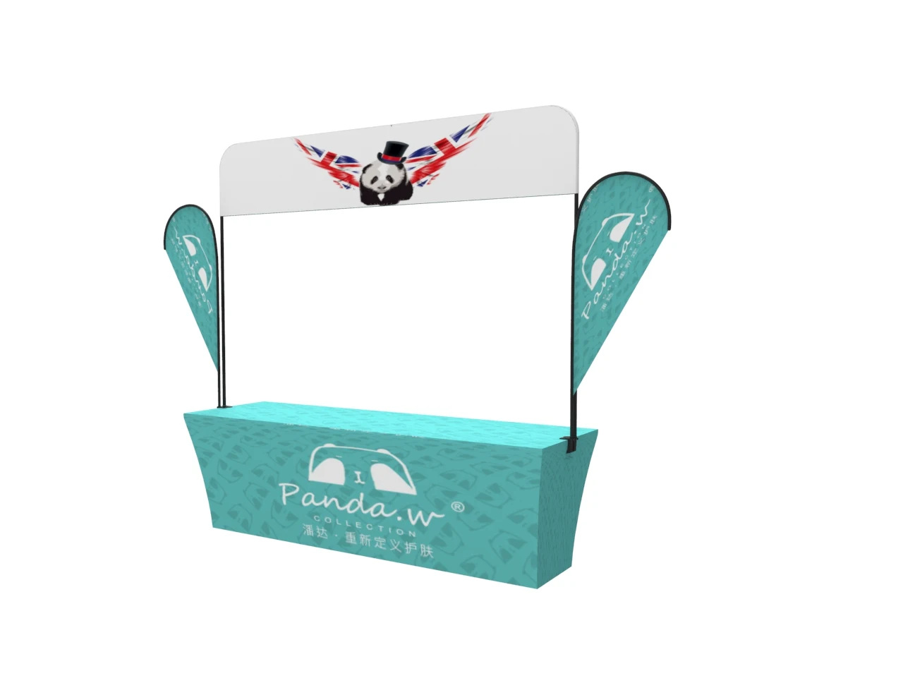 Table Top Head Banner Frame - Customizable Trade Show Display