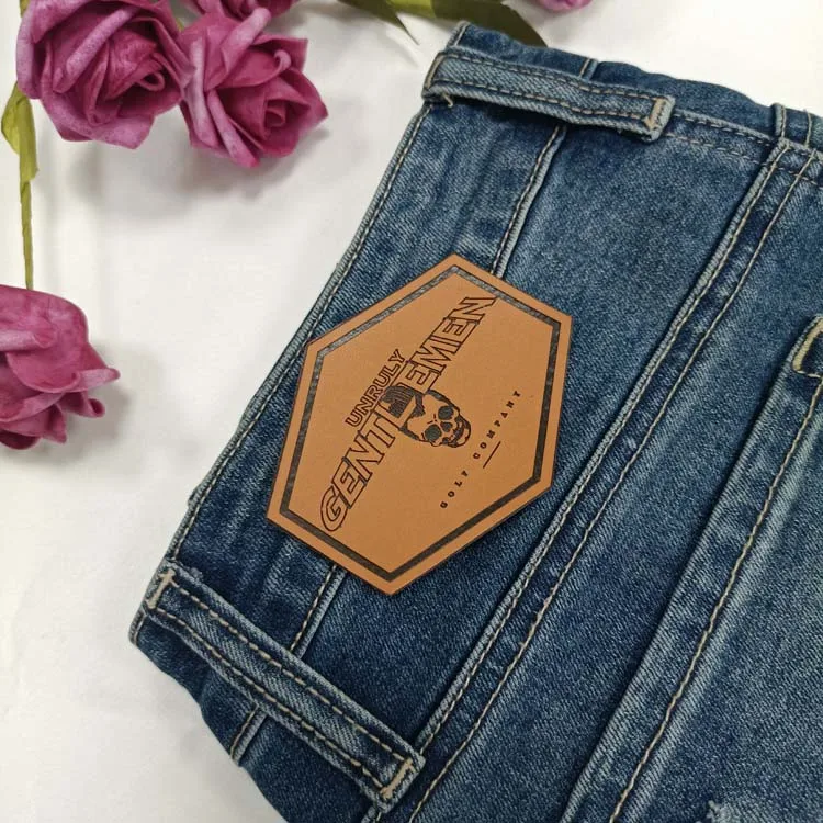 Custom Leather Patch with Embossed Logo - Perfect for Clothing