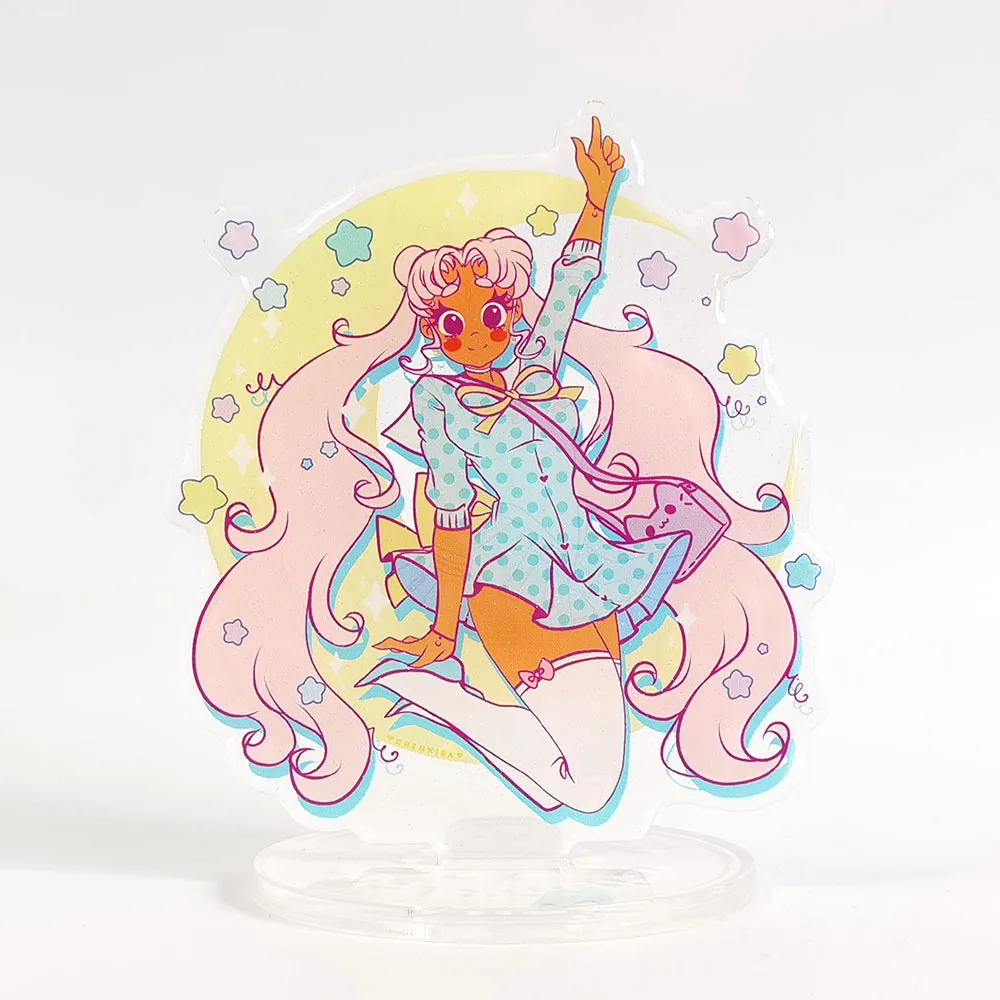 Custom Clear Acrylic Anime Double Epoxy Resin Glitter Character Acrylic ...