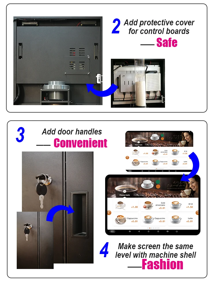 Gs505 Touch Screen Operate Stand Bt Custom Smart Protein Shakes Vending ...