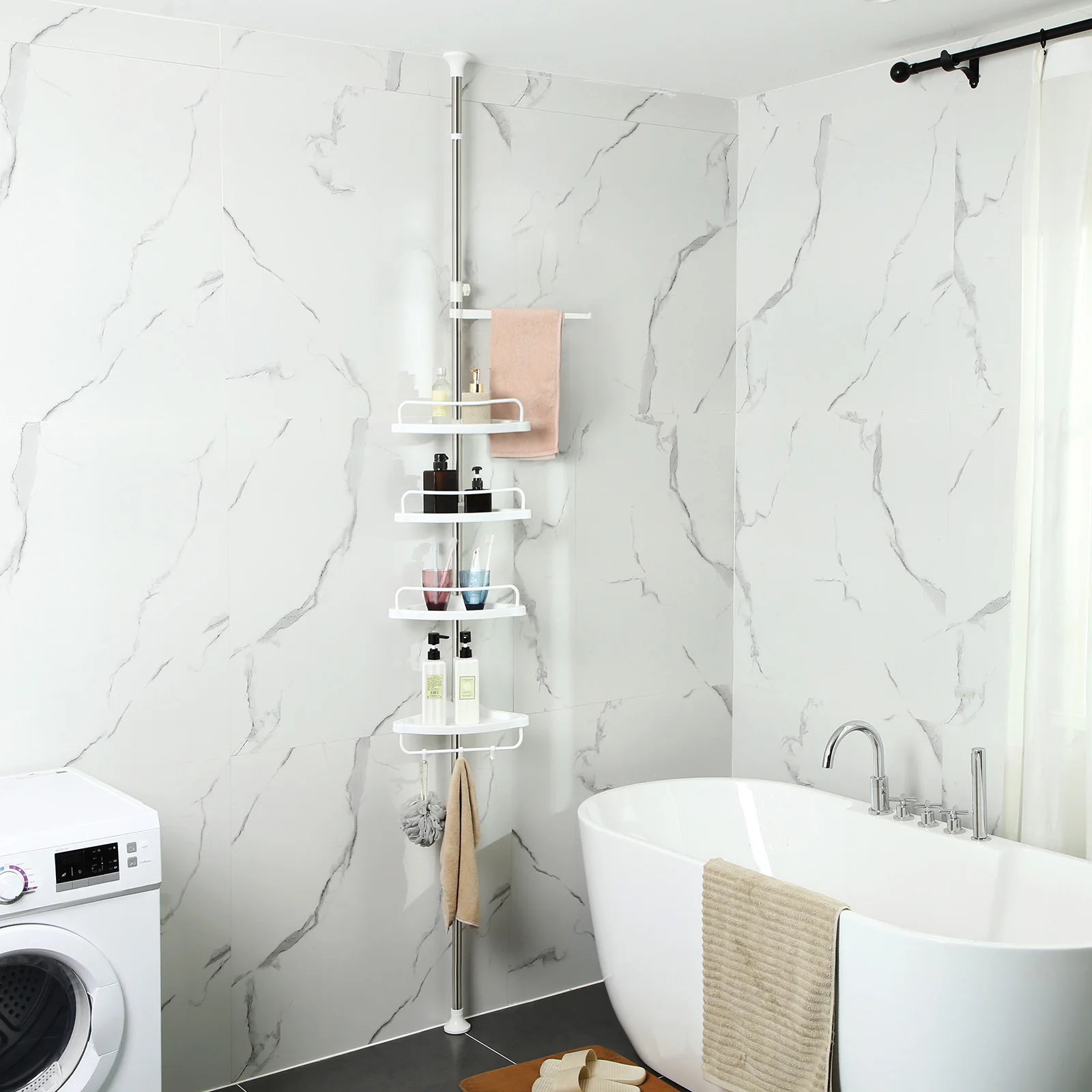 SONGMICS Shower Caddy - Adjustable 4 Tier Stainless Steel