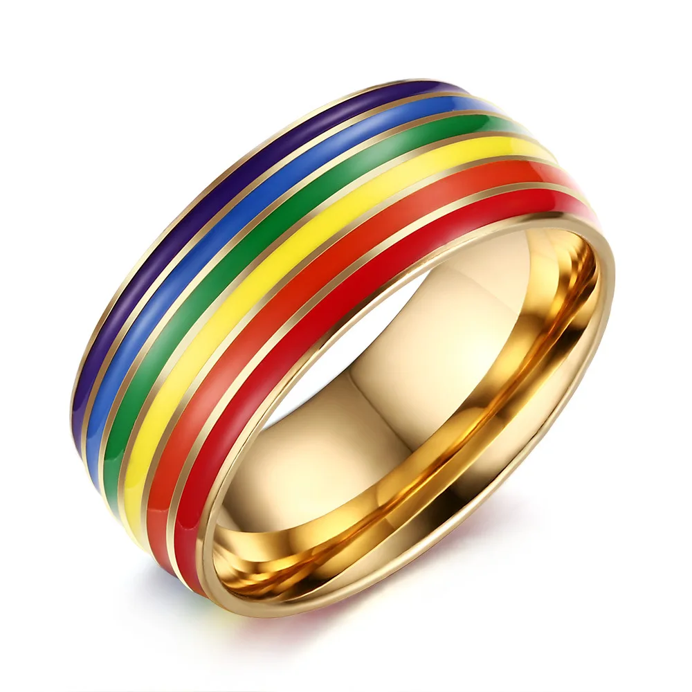 Rainbow Flag Wedding Rings