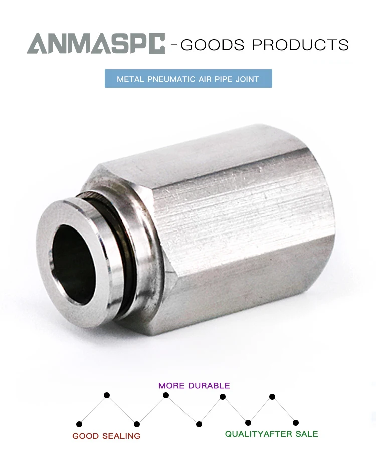 Double Internal Thread Hexagon Connector Stainless Steel Pneumatic ...