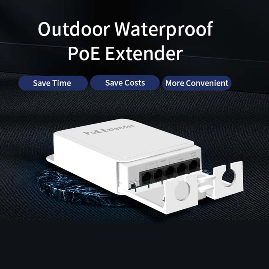 Waterproof 100mbps Poe Extender with 5 Ports for Commercial Use
