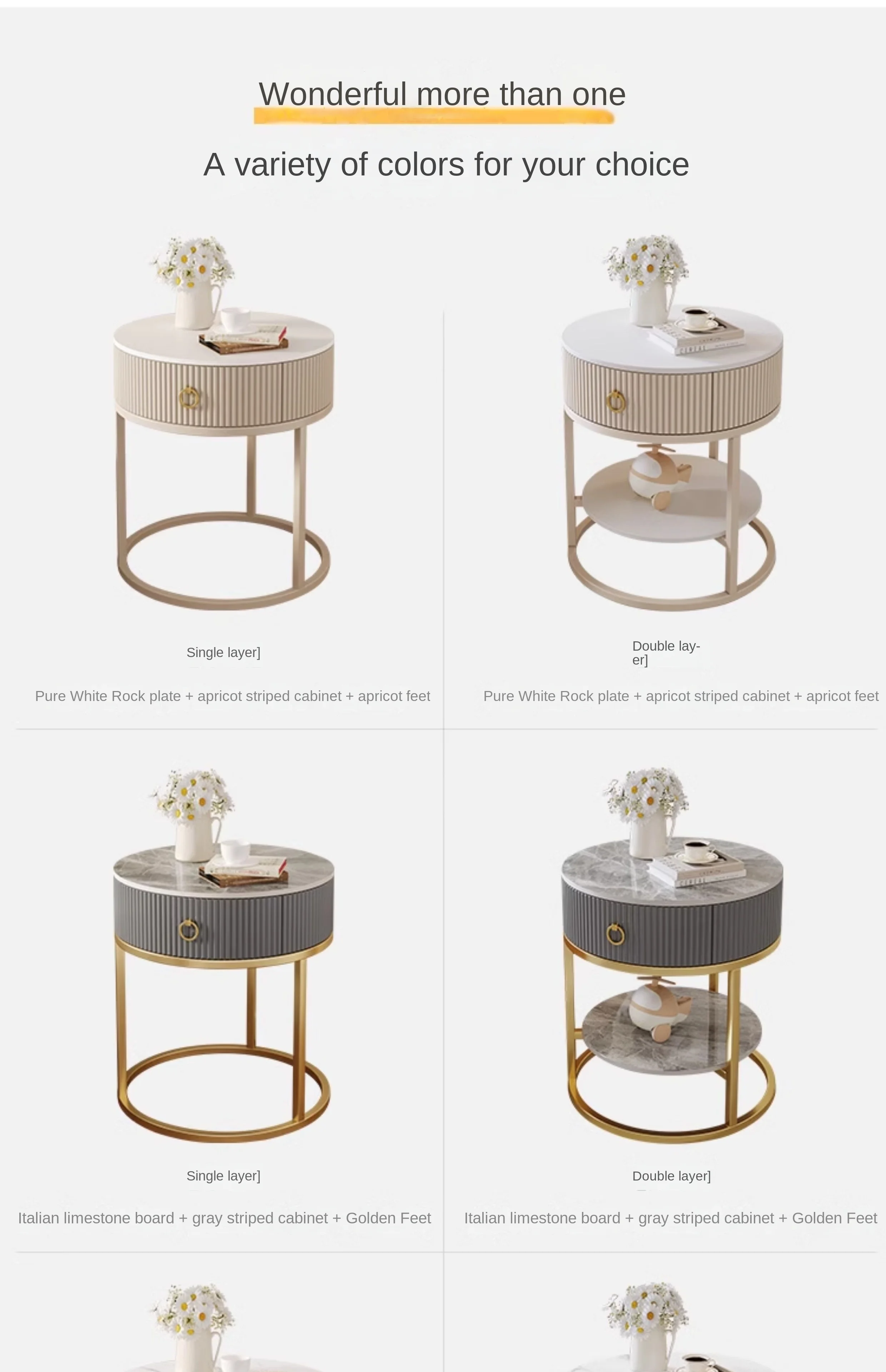 Modern Cream Style Living Room Sofa Side Table Simple Bedroom Furniture ...