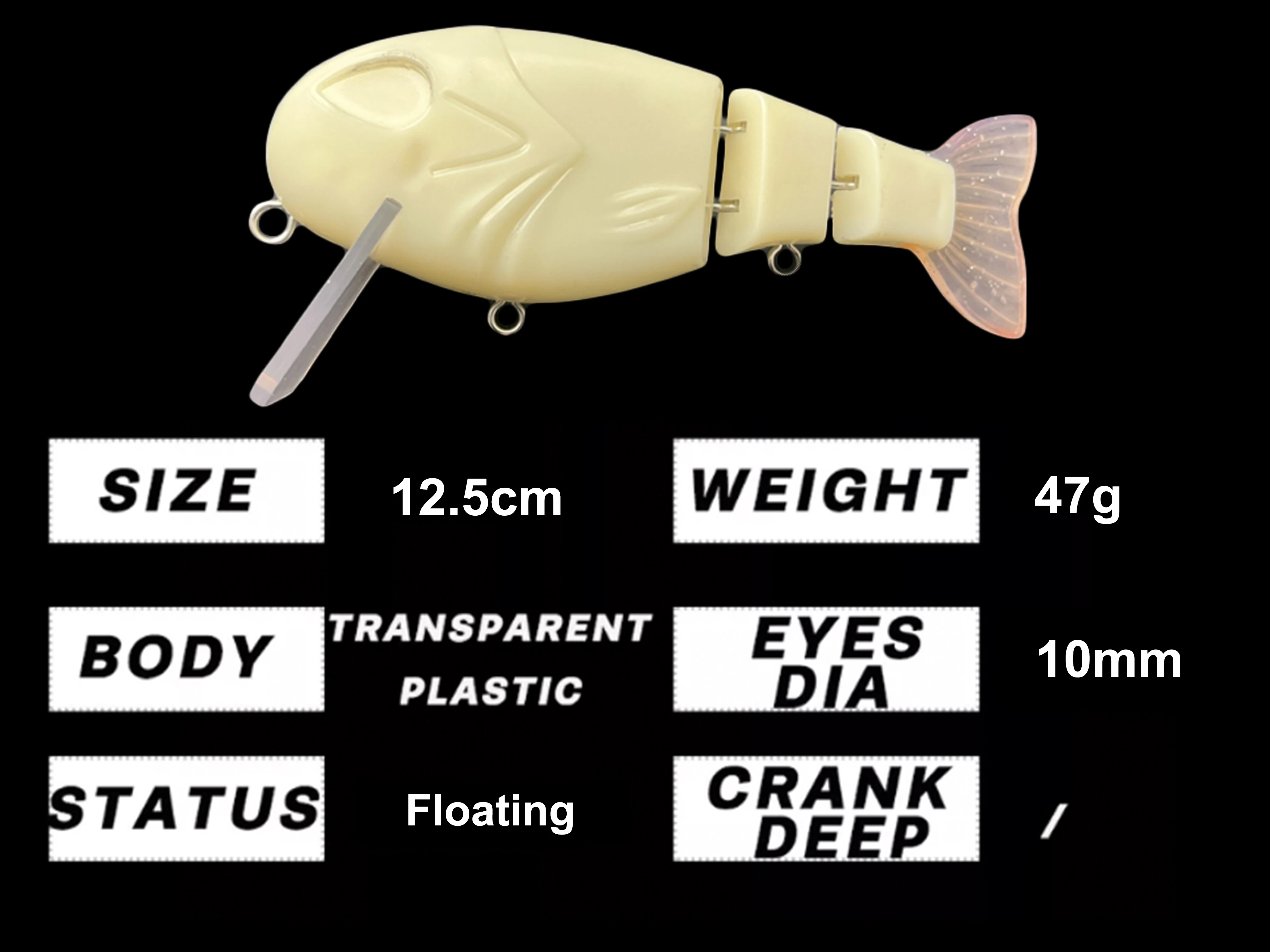 New Arrival 3 Segmented Metal Jointed Fishing Lure - 12.5cm