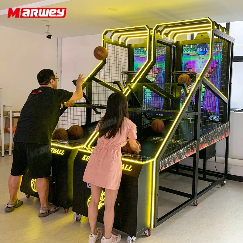 Commercial Indoor Adult Coin Operated Electronic Basketball Arcade ...